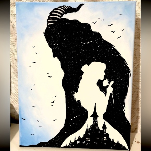 Hand Crafted | Other | Beauty And The Beast Painting Disney Princess ...